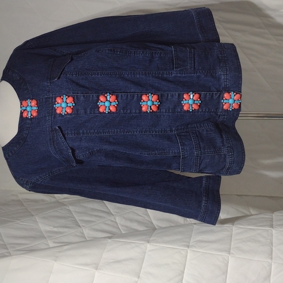Ruby Rd. | Jackets & Coats | Beaded Ruby Road Denim Topjacketsz 6w | Poshmark